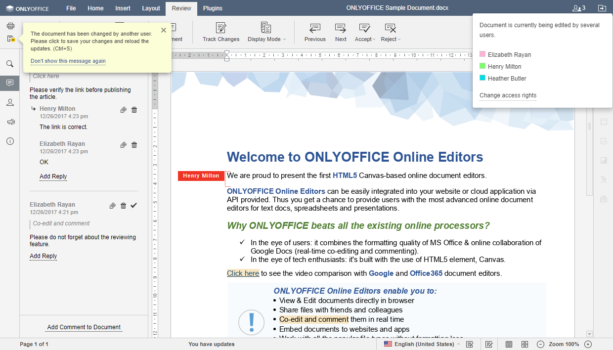 ONLYOFFICE Document Server, an online office app for Nextcloud and ownCloud